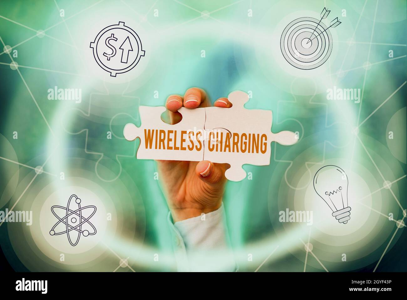 Text sign showing Wireless Charging, Word for methods of charging ...