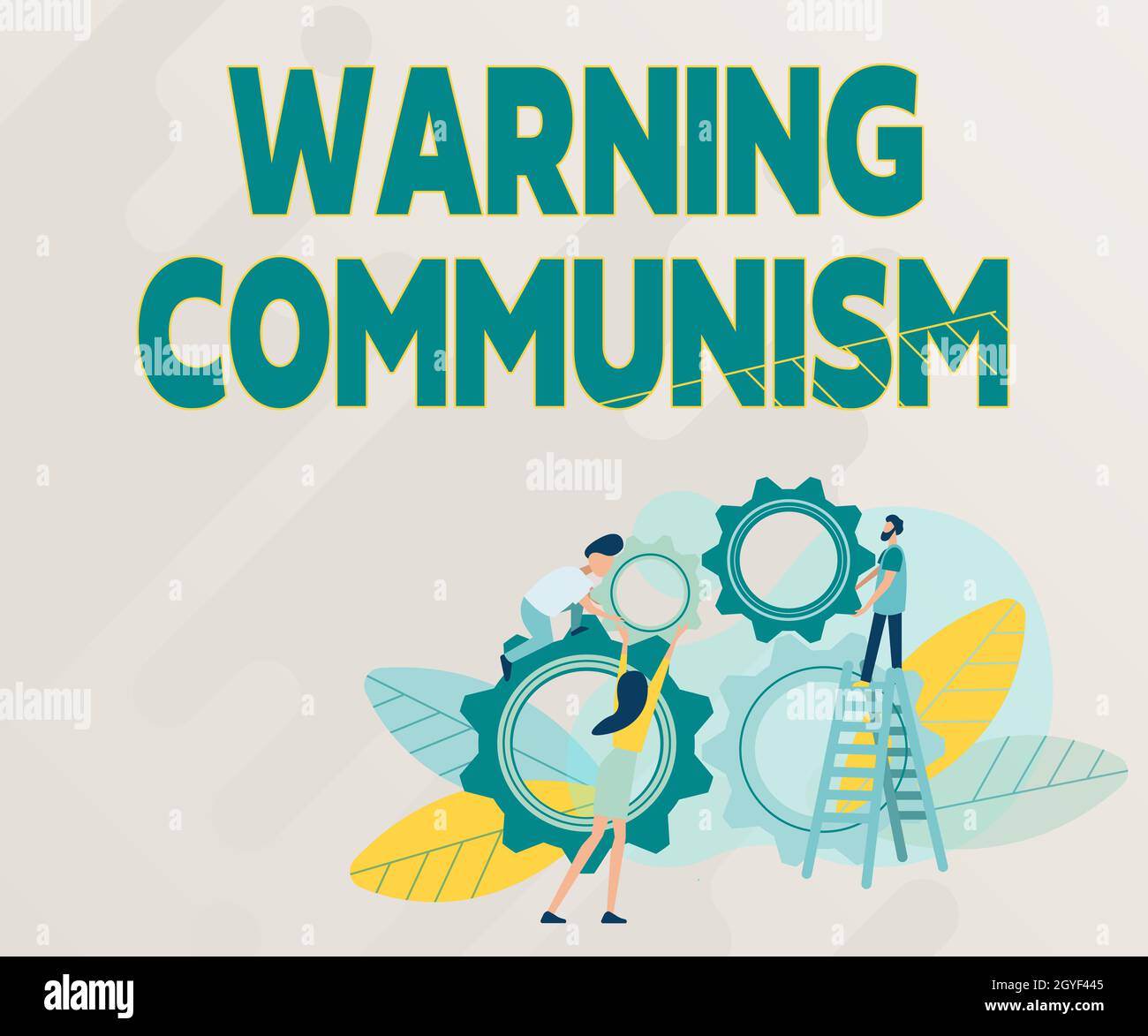 Text caption presenting Warning Communism, Business approach economic ...
