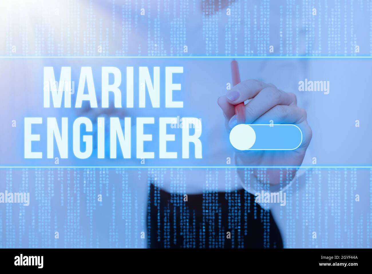 Sign displaying Marine Engineer, Conceptual photo incharge with ...