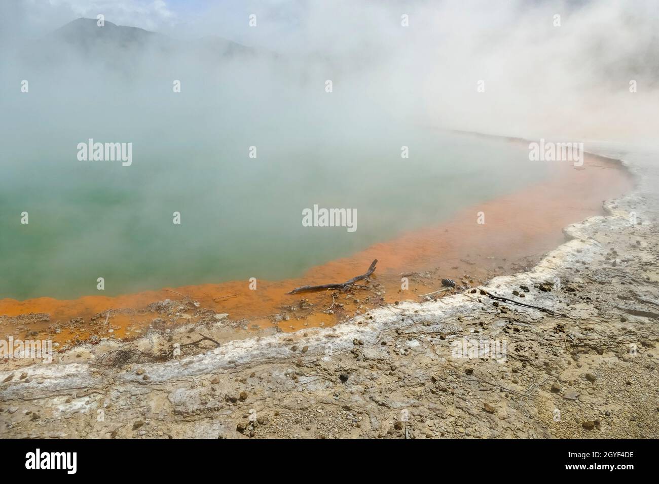 Champagne Pool at a geothermal area named Waiotapu in New Zealand Stock ...