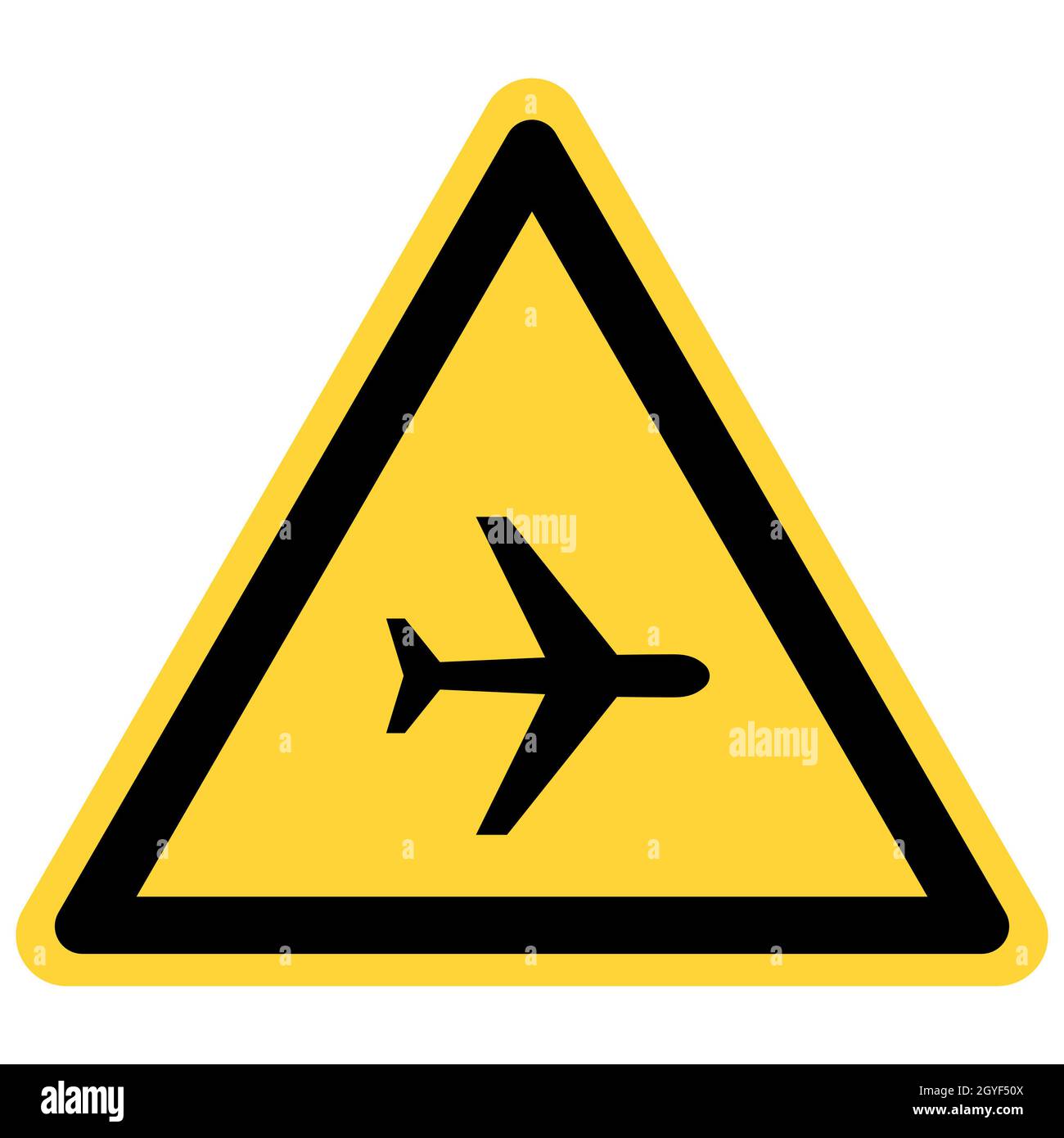 Airplane and danger sign Stock Photo - Alamy