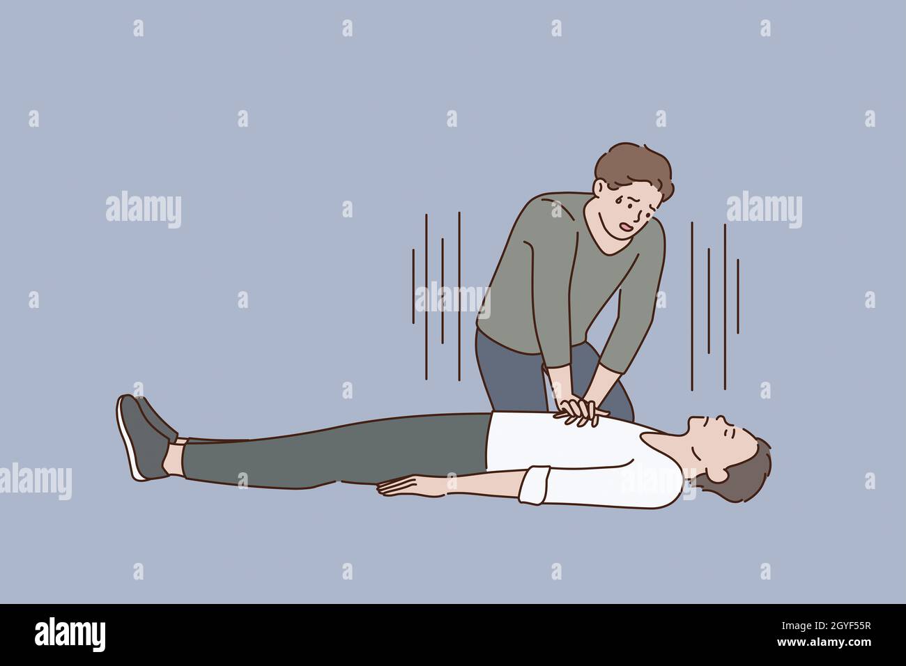 Heart Beat Cpr Cartoon