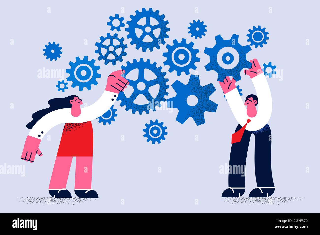Teamwork, business work collaboration concept. Two young people ...