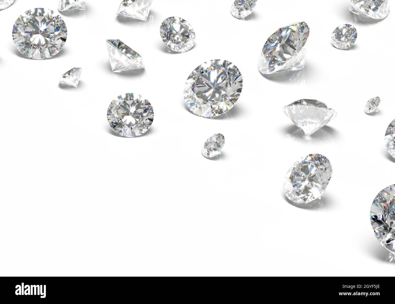 Beautiful Shiny Diamond in Brilliant Cut - Diamonds on White Background ...