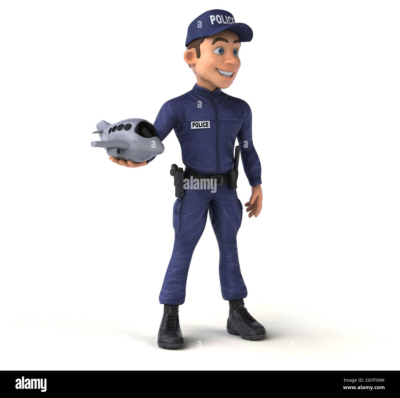 Fun 3D illustration of a cartoon Police Officer Stock Photo - Alamy