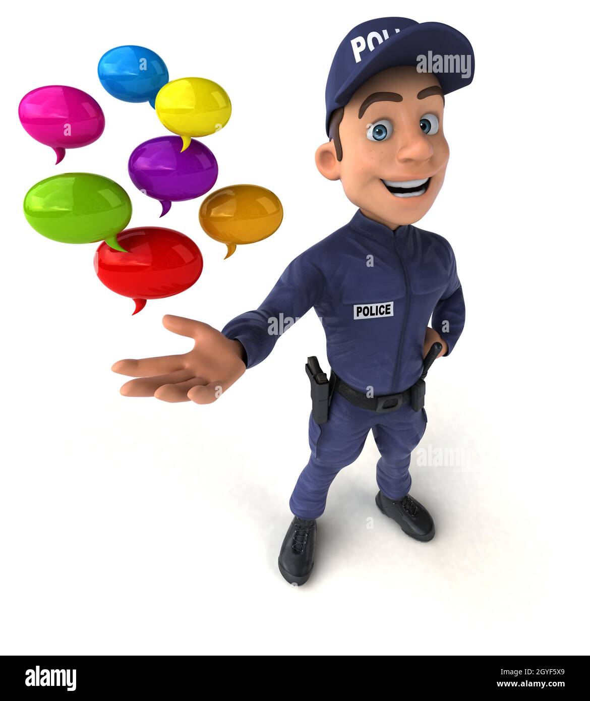 Fun 3D illustration of a cartoon Police Officer Stock Photo - Alamy