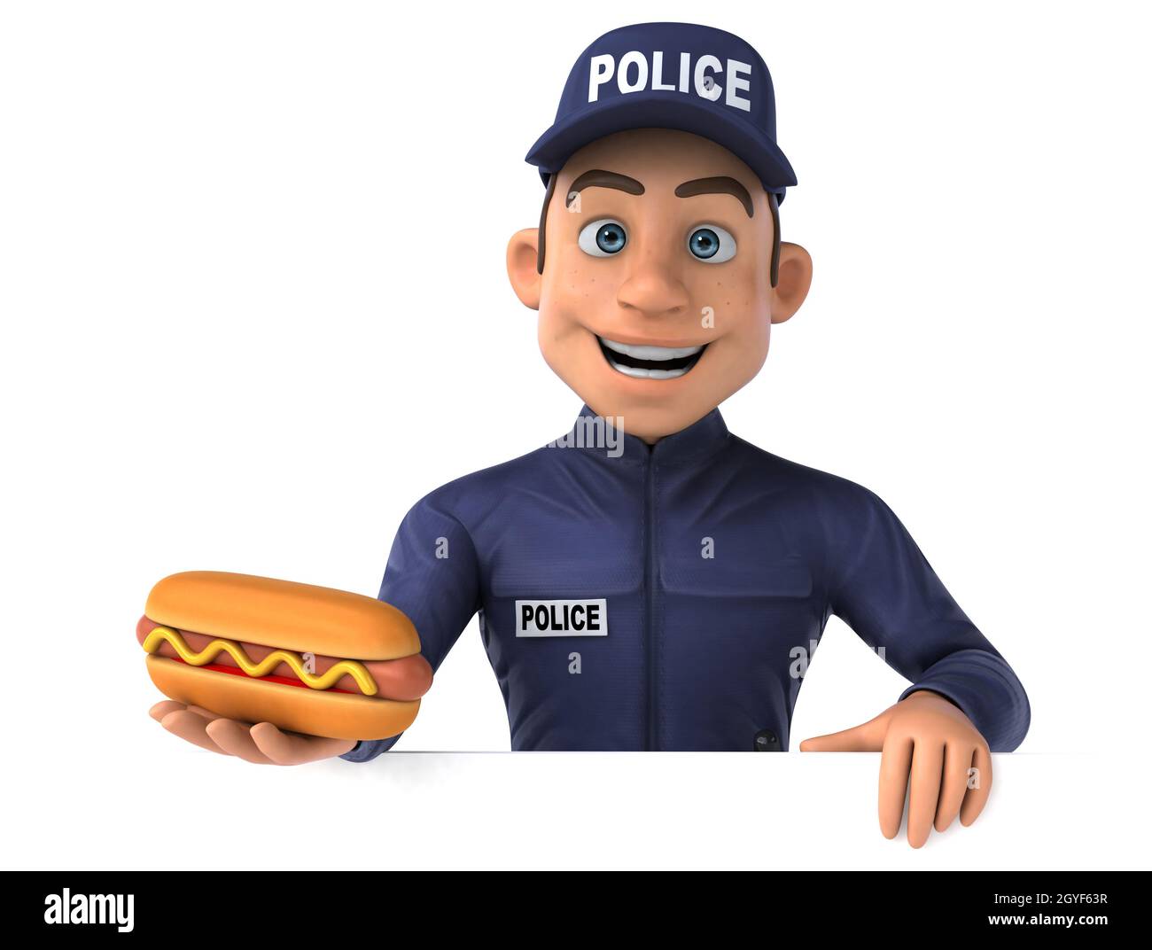 Fun 3D illustration of a cartoon Police Officer Stock Photo - Alamy