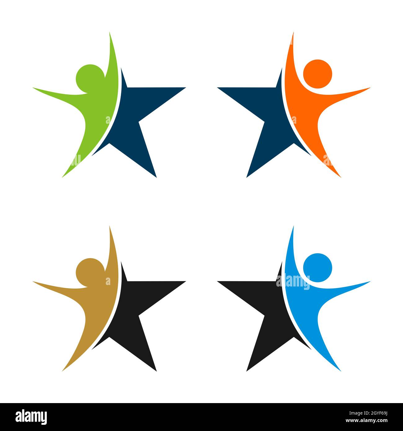 Human Figure Star Logo Template Illustration Design. Vector EPS 10 ...