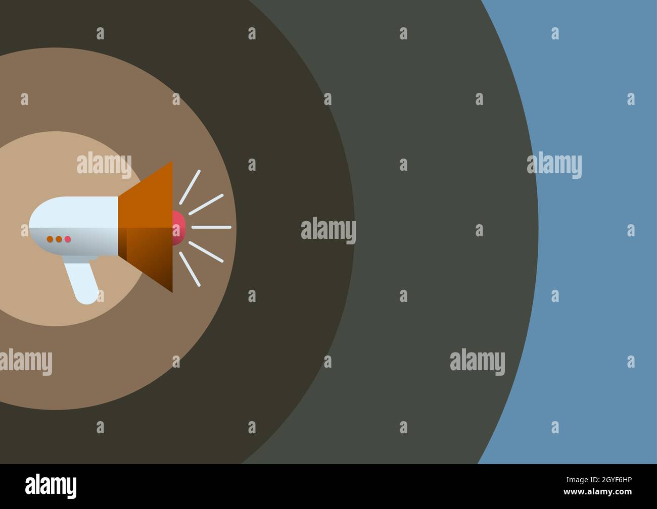 Illustration Of A Loud Megaphones Speaker Making New Announcements ...