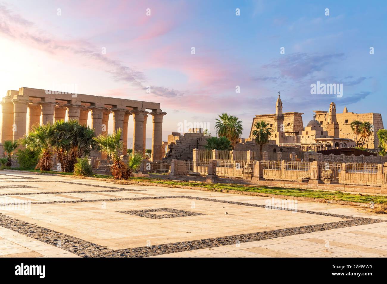 Luxor Temple columns and the First pylon, beautiful view from the ...