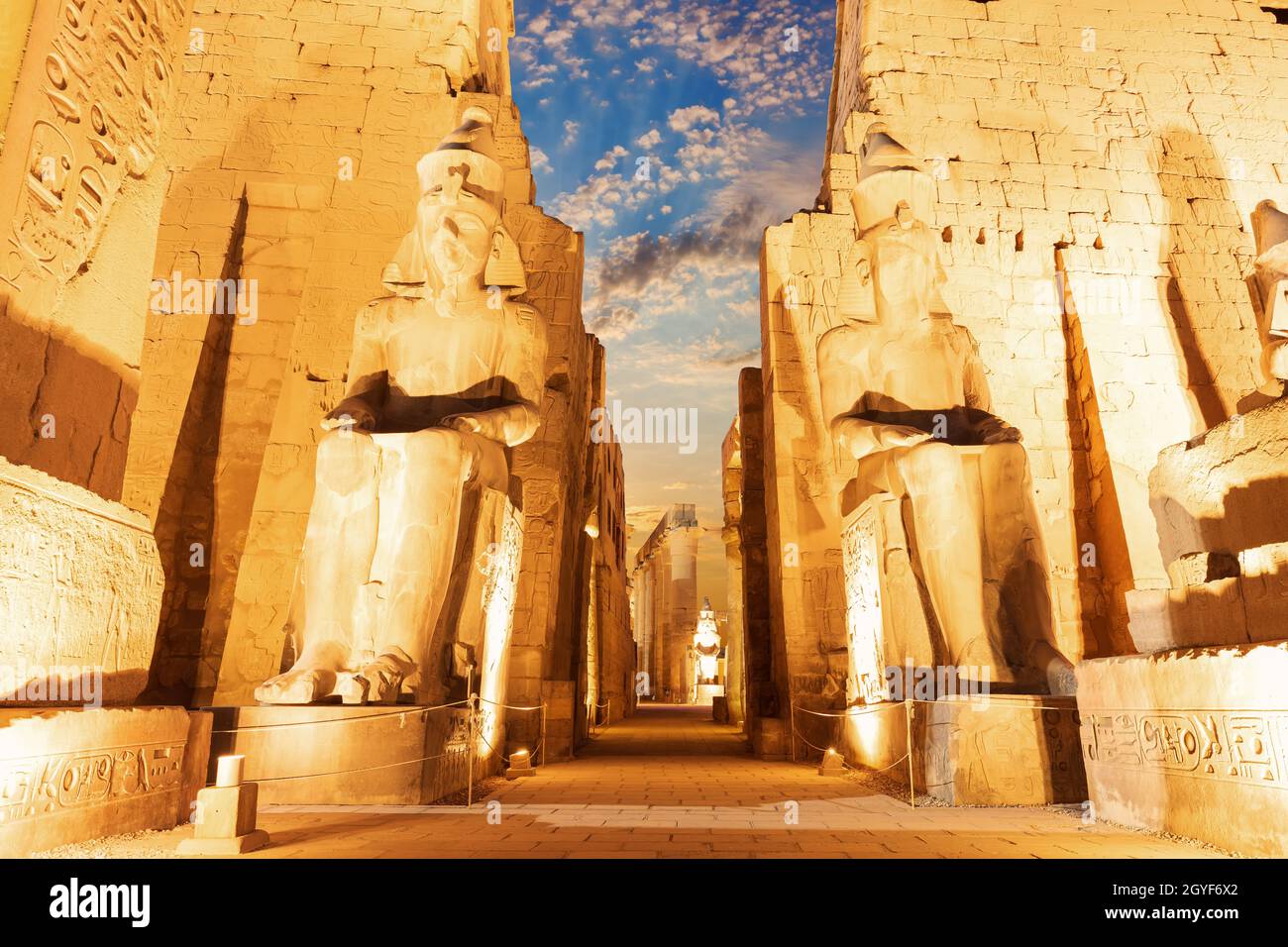 Luxor temple main entrance, first pylon, Egypt Stock Photo - Alamy