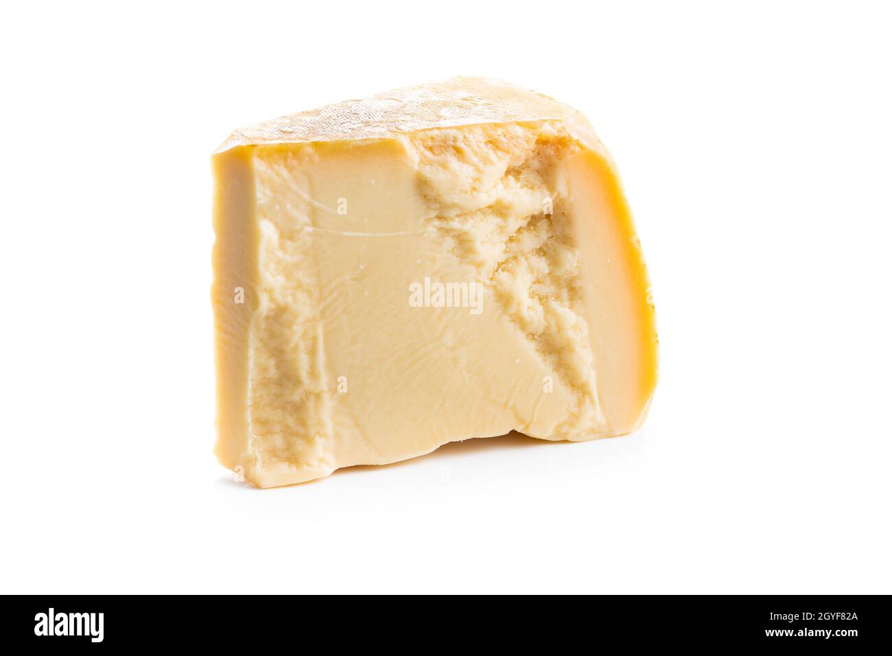 Block of italian parmesan cheese isolated on white background Stock ...