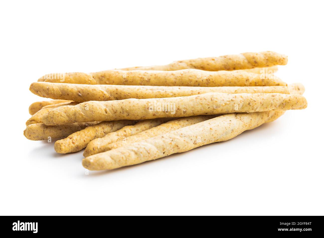 Grissini sticks. Traditional italian bread sticks isolated on white ...