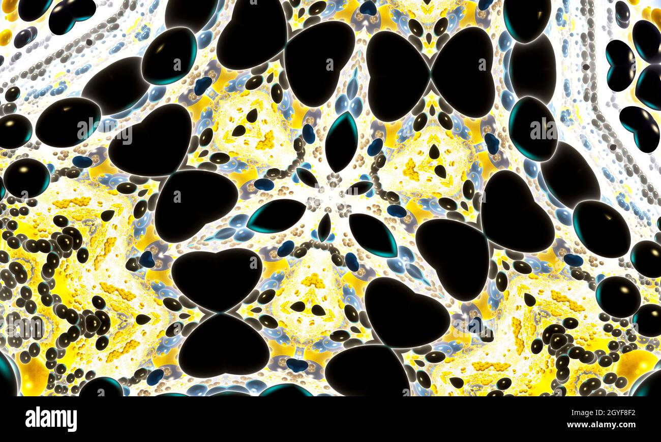 Yellow on black Round dot figure. Seamless pattern with circles ...