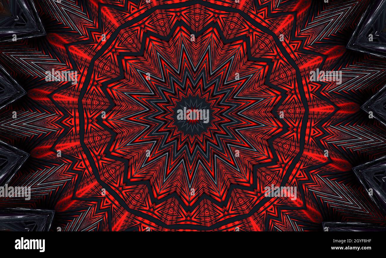 Digital visualization of a vampire sign. Bloody kaleidoscope Stock ...