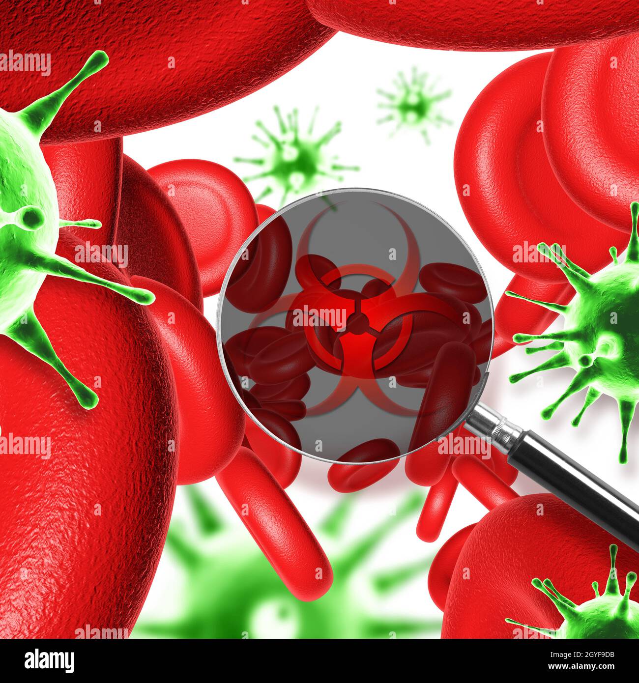 Dangerous corona virus, SARS pandemic risk concept. 3D illustration ...