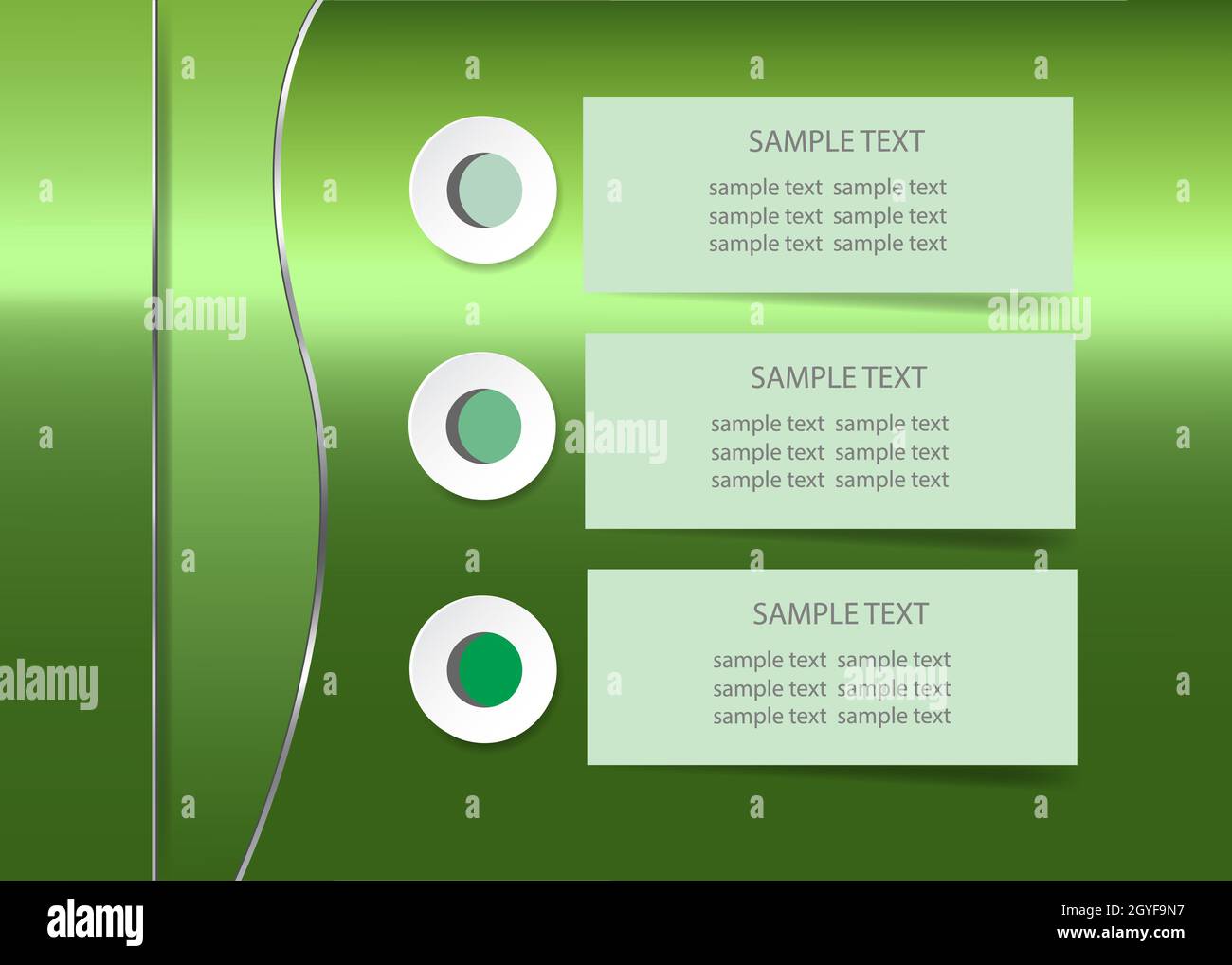 Modern infographics template as a green color steel strips ...