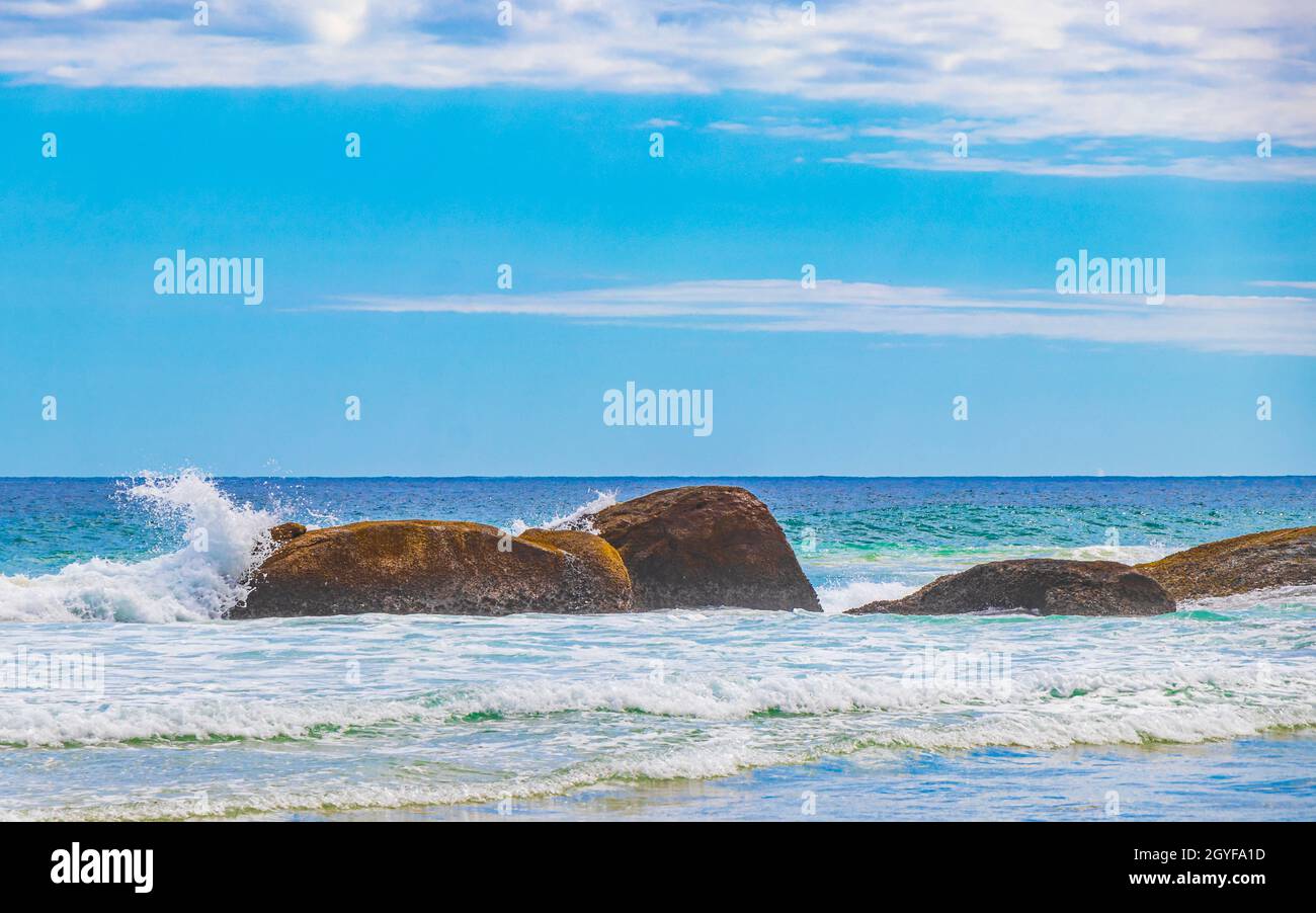 Strong wave hits huge rocks at amazing Praia de Lopes Mendes beach on ...