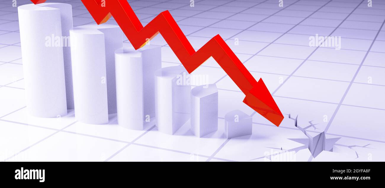 Graphs representing the stock market crash. 3d illustration Stock Photo ...