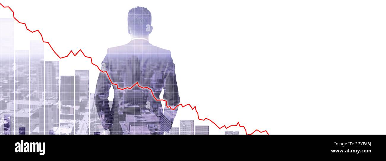 Graphs representing the stock market crash. 3d illustration Stock Photo ...