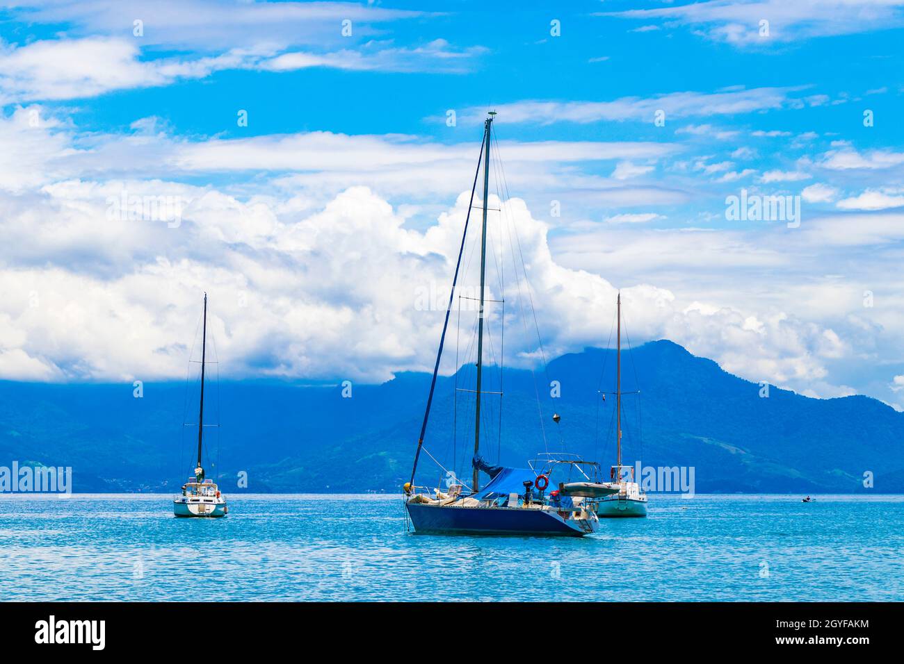 Boats ships and Boat trips from Abraao beach Ilha Grande Angra dos Reis ...