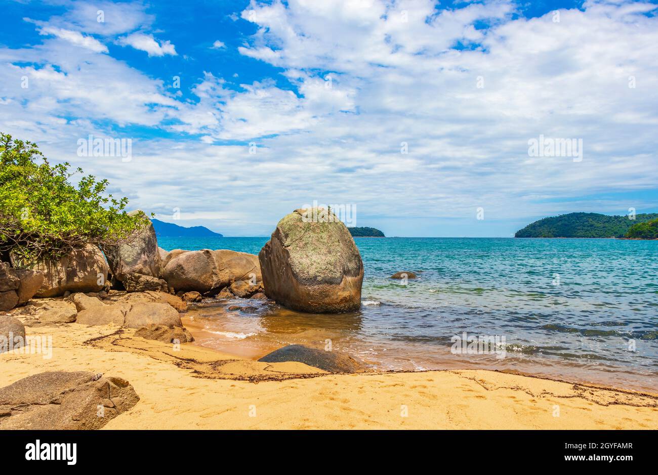 The big tropical island Ilha Grande Praia de Palmas beach in Angra dos ...