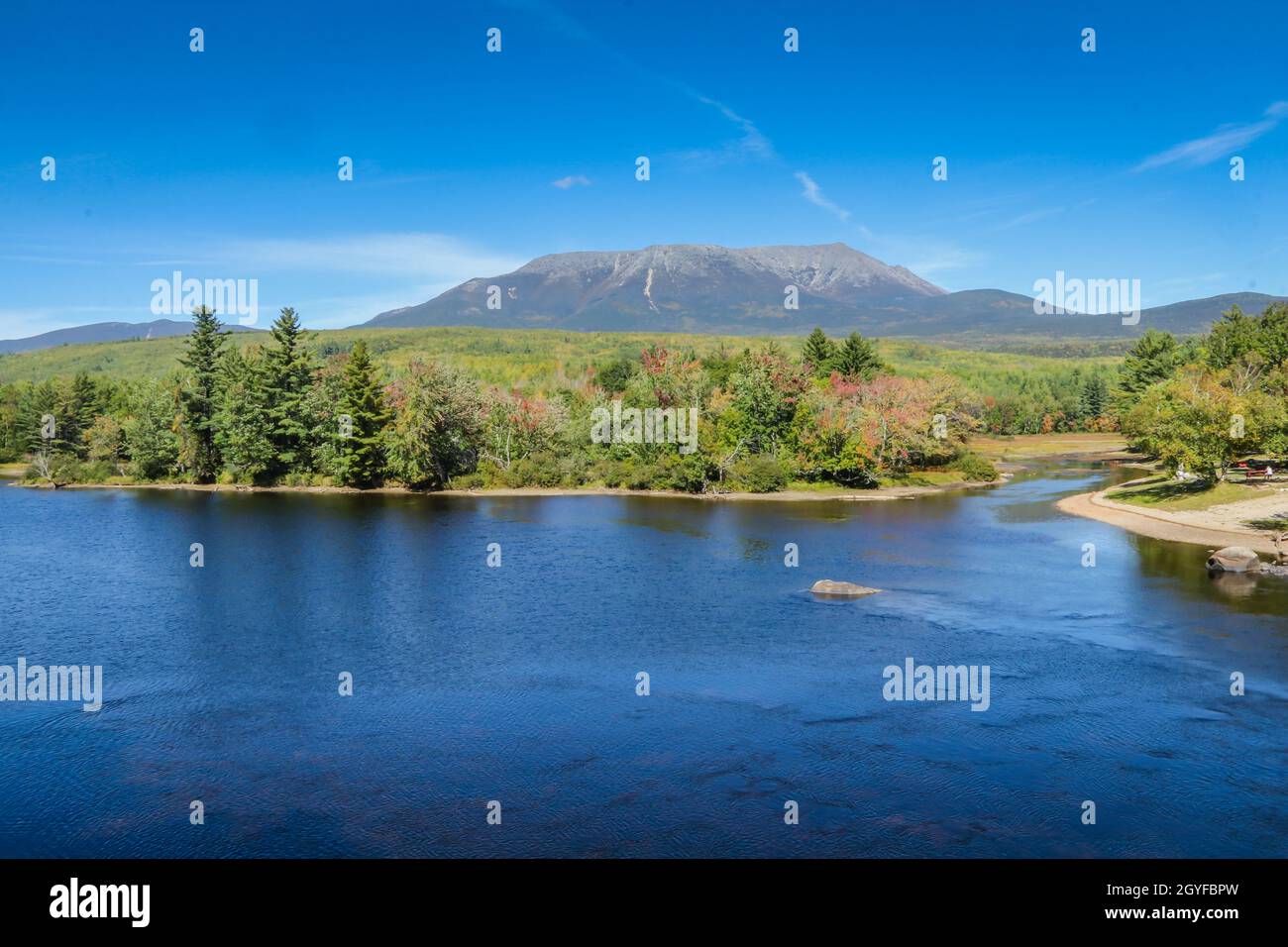 Katahdin mountain in Baxter State Park on an early fall afternoon Stock ...