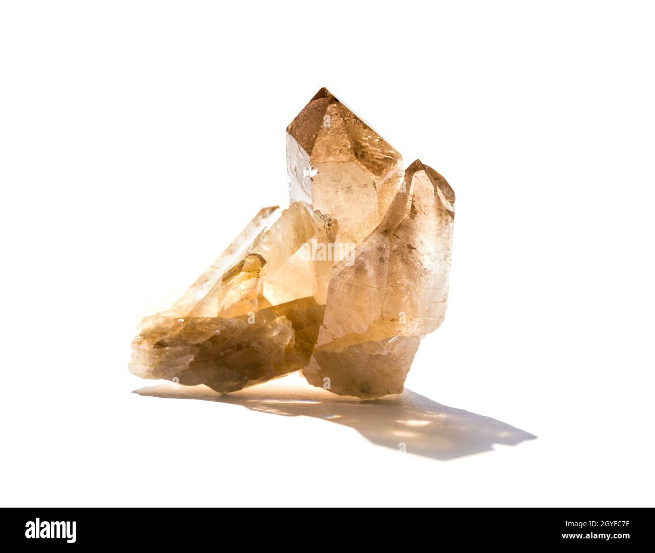 Smoky quartz gemstone isolated on a white background Stock Photo - Alamy