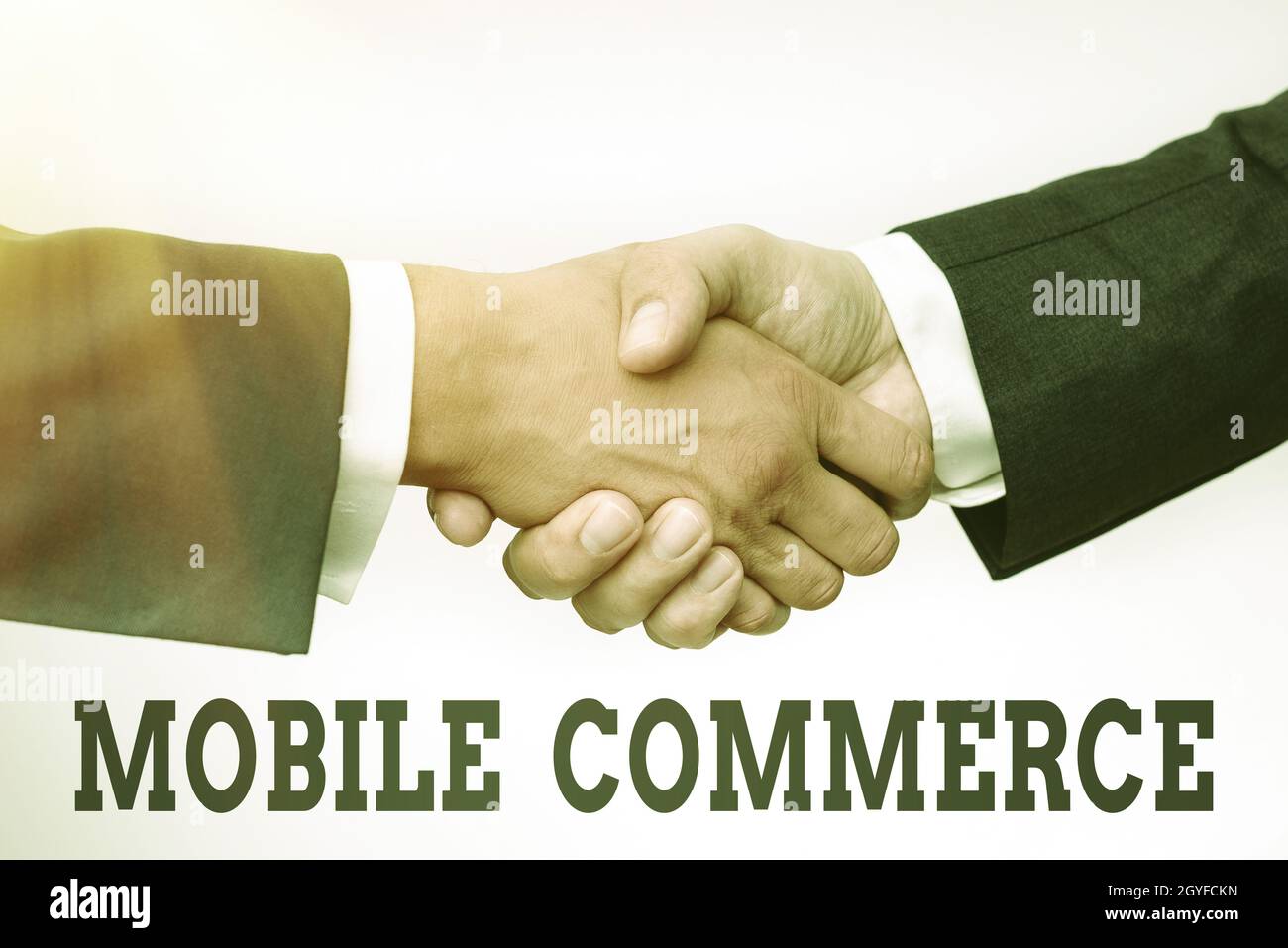 Writing Displaying Text Mobile Commerce Internet Concept All Online
