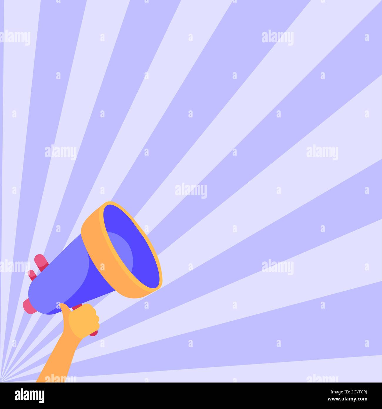 Illustration Of Hand Holding Megaphone Making Wonderful Announcement ...