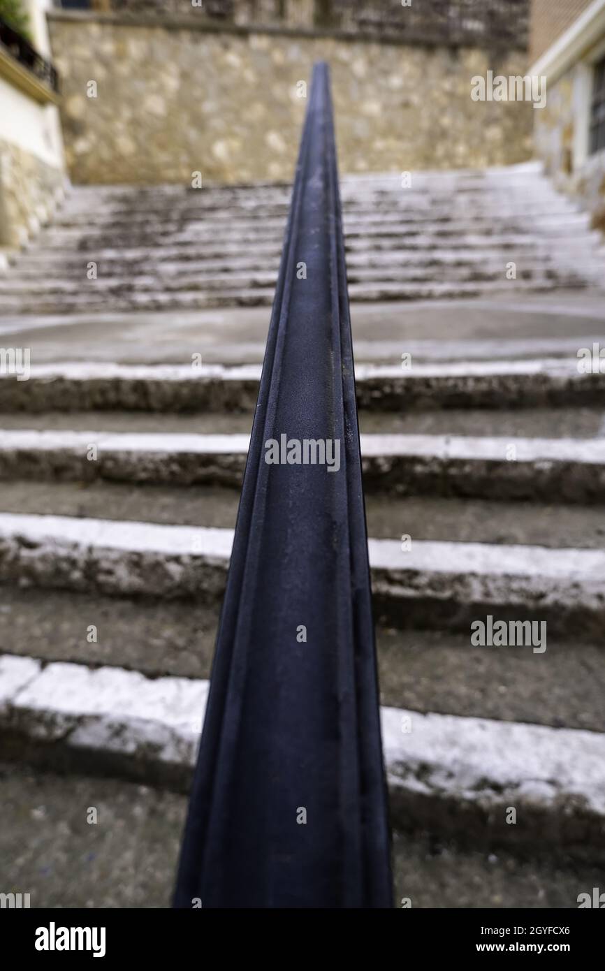 Detail of old stairs on the outside of a village Stock Photo - Alamy
