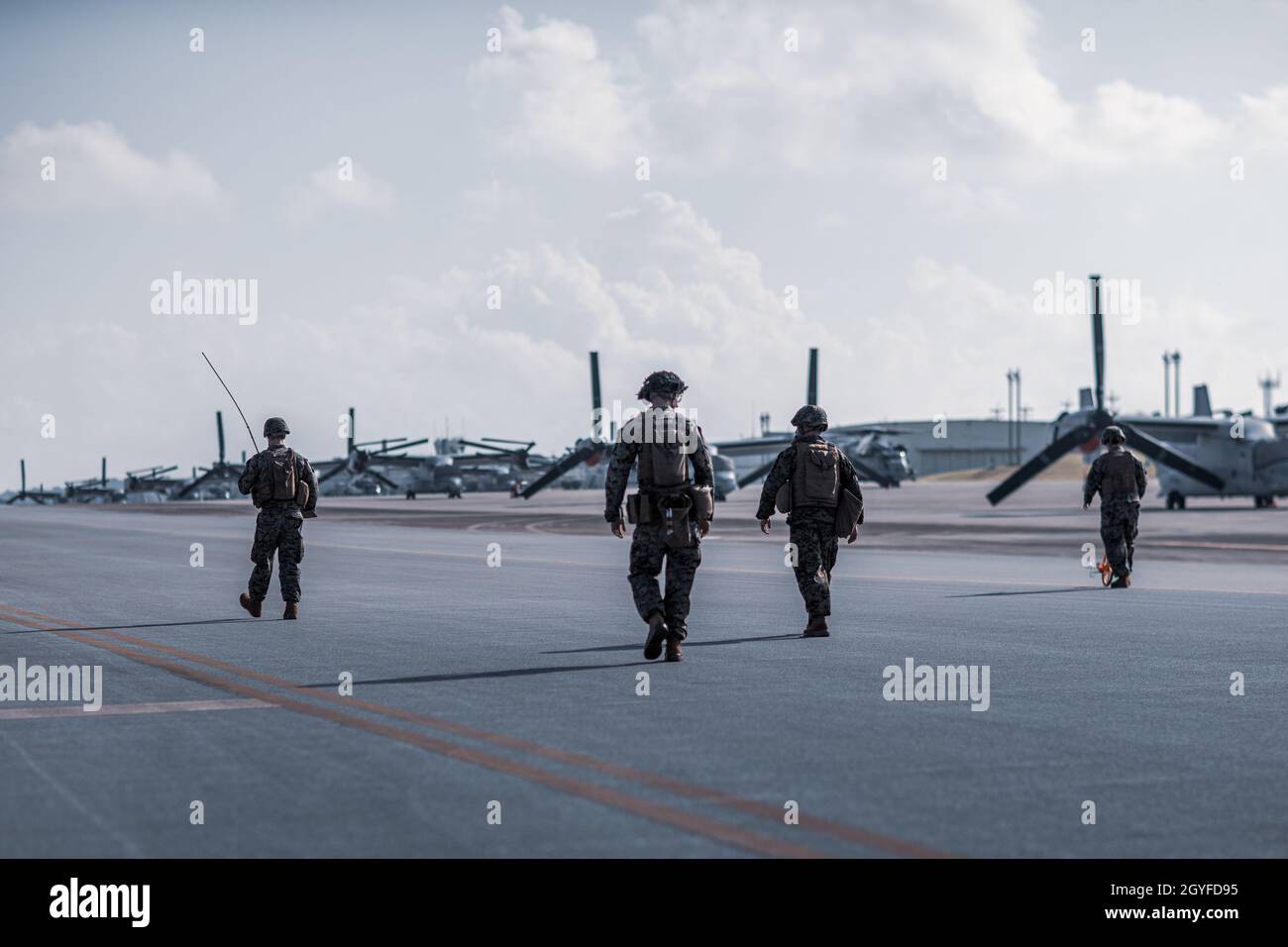 U.S. Marines on the damage assessment team with Marine Wing Support ...