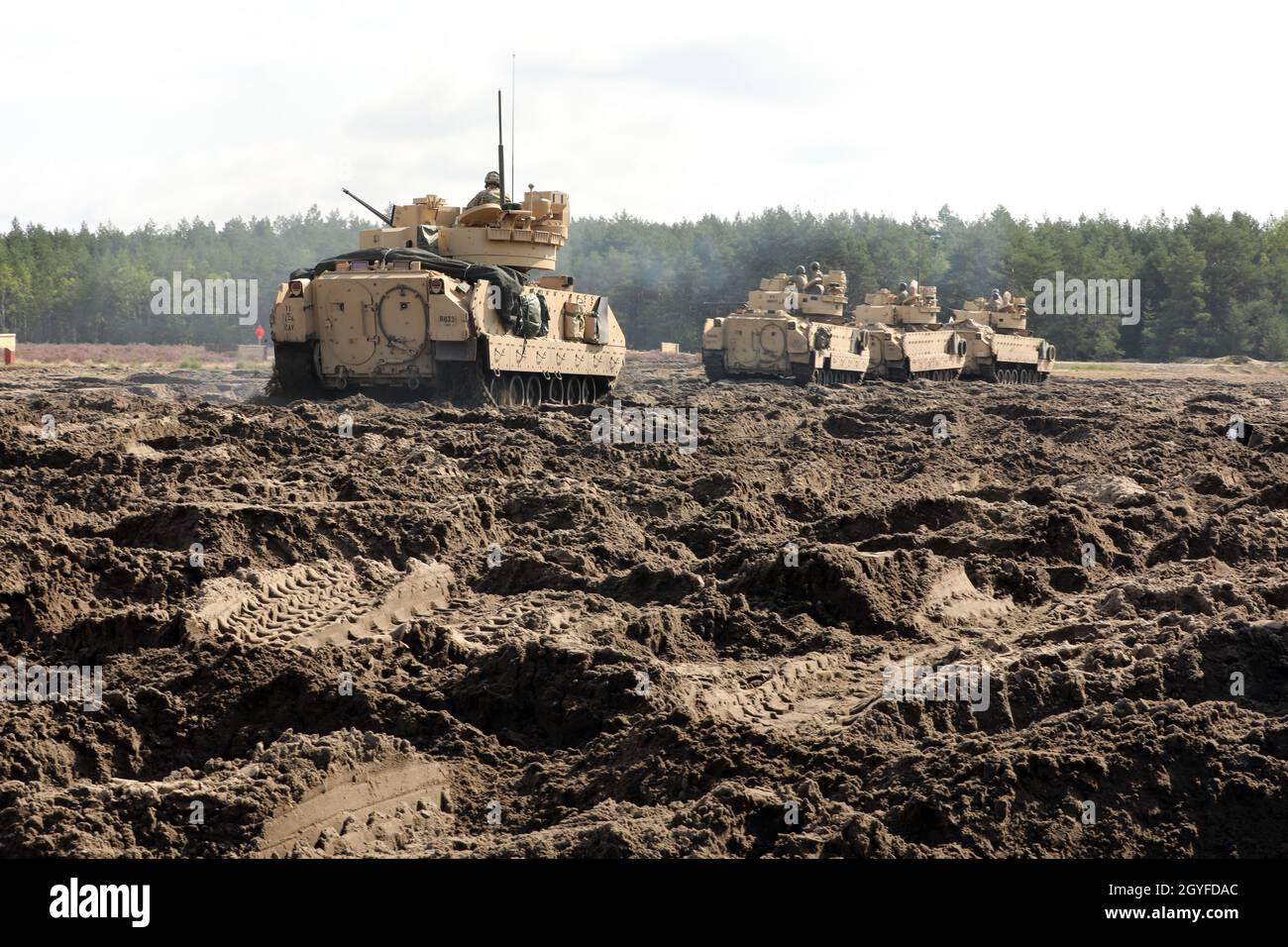 Bradley Fighting Vehicle crew members of 1st Squadron, 4th Cavalry ...