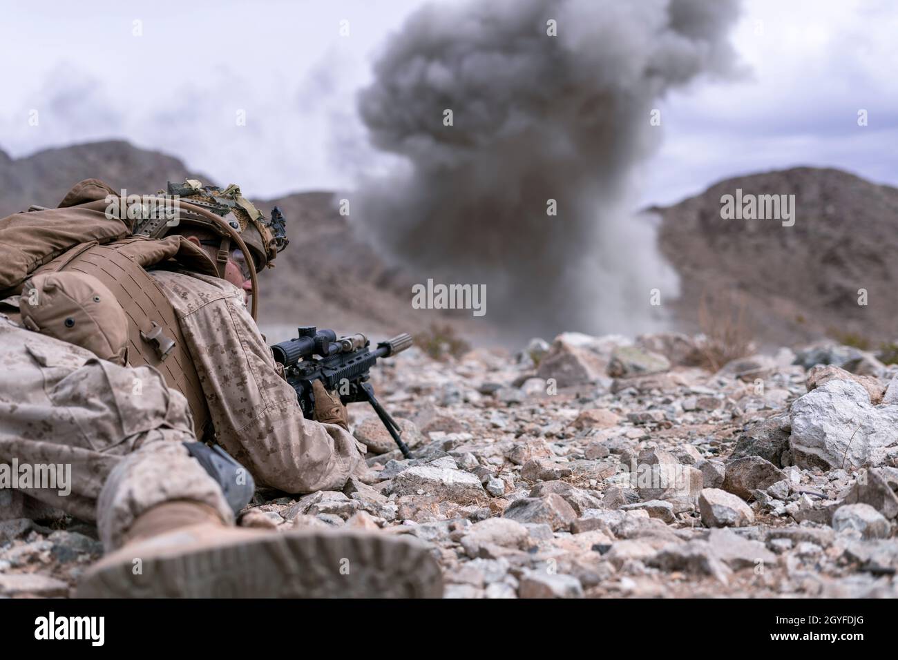 A U.S. Marine with 1st Battalion, 3d Marines, participates in company ...