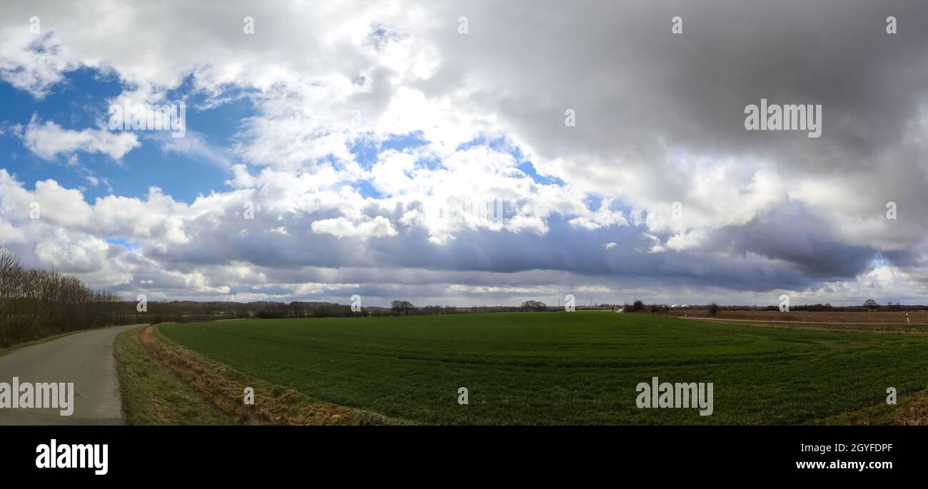 Beautiful high resolution panorama of a northern european country ...