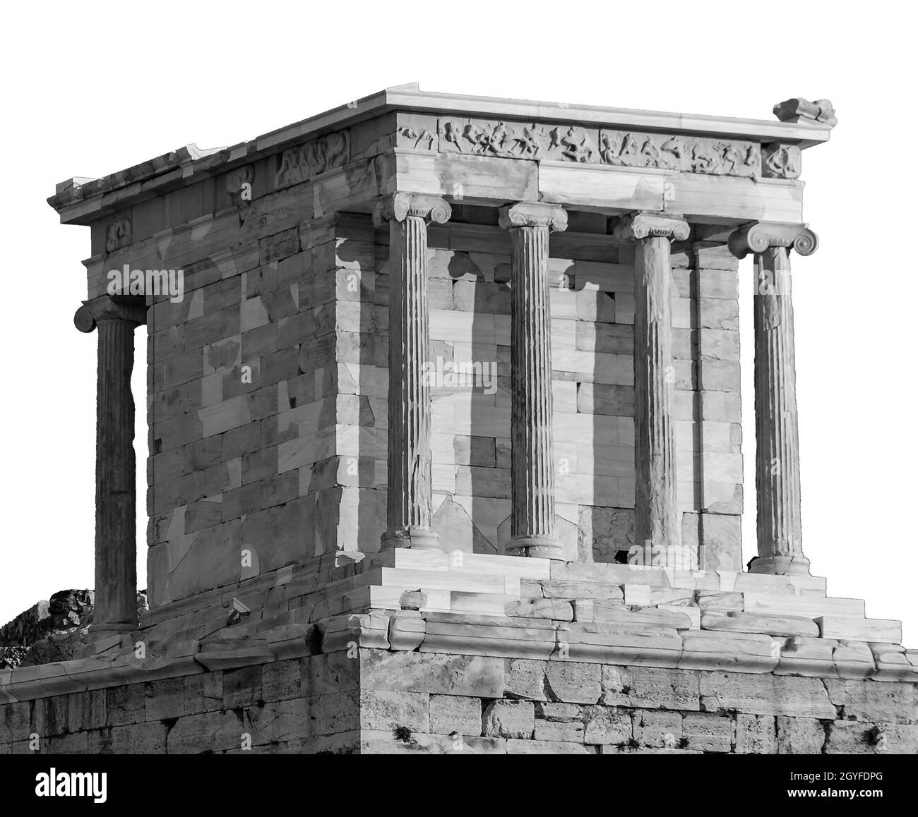 Isolated photo of famous athena nike temple at acropolis site, Athens ...