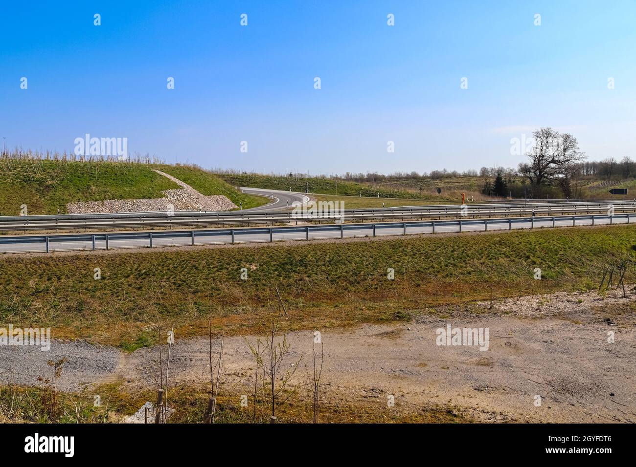 Perspective view on a european highway on a sunny day Stock Photo - Alamy