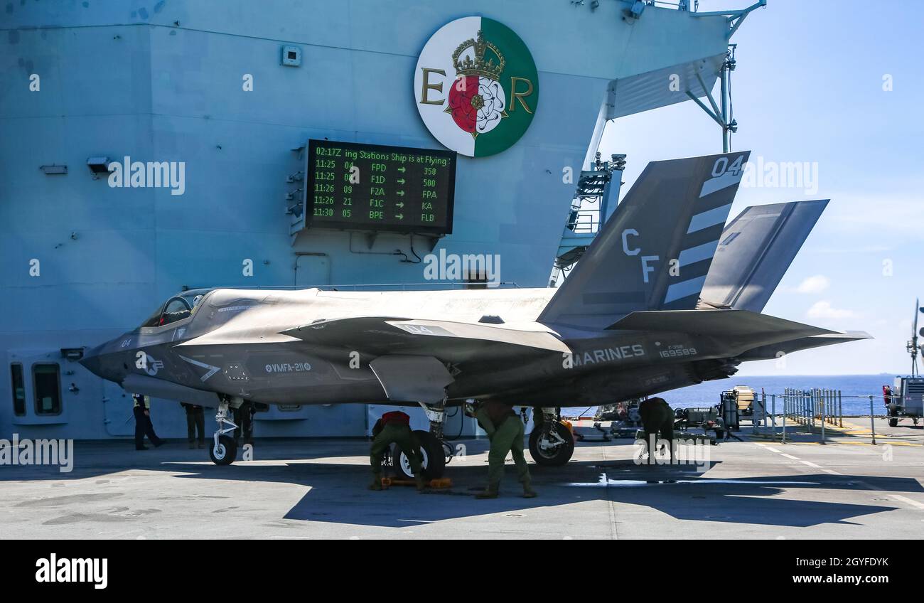 US Marines with Marine Fighter Attack Squadron (VMFA) 211 complete pre ...