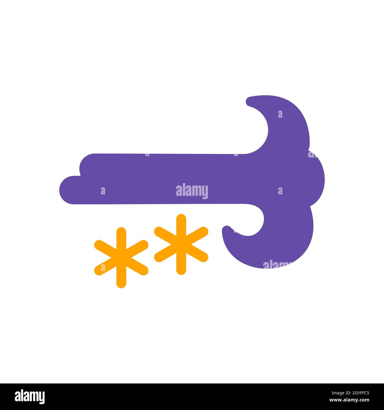 Wind snow snowstorm vector glyph icon. Meteorology sign. Graph symbol ...