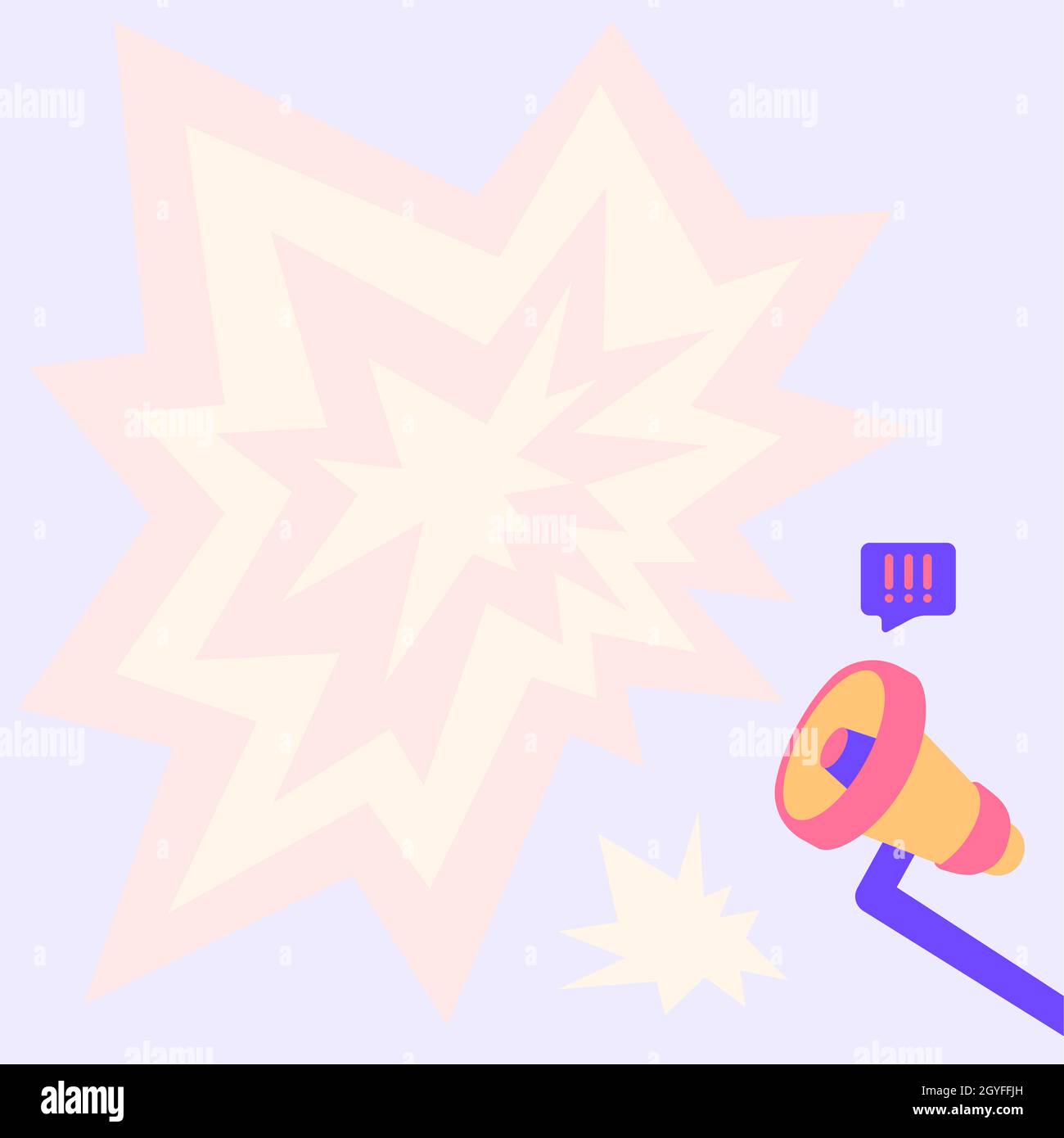 Megaphone Drawing With Lightning Wave Sound Making Loud Announcement ...