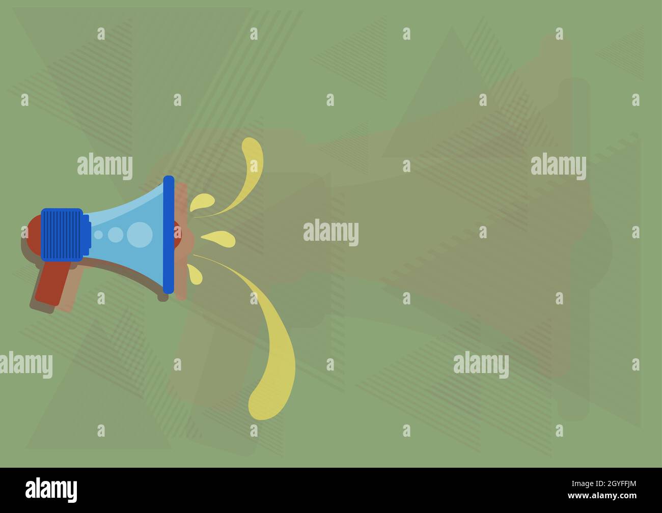Illustration Of Megaphone Throwing Out Water Drops Making Announcement ...