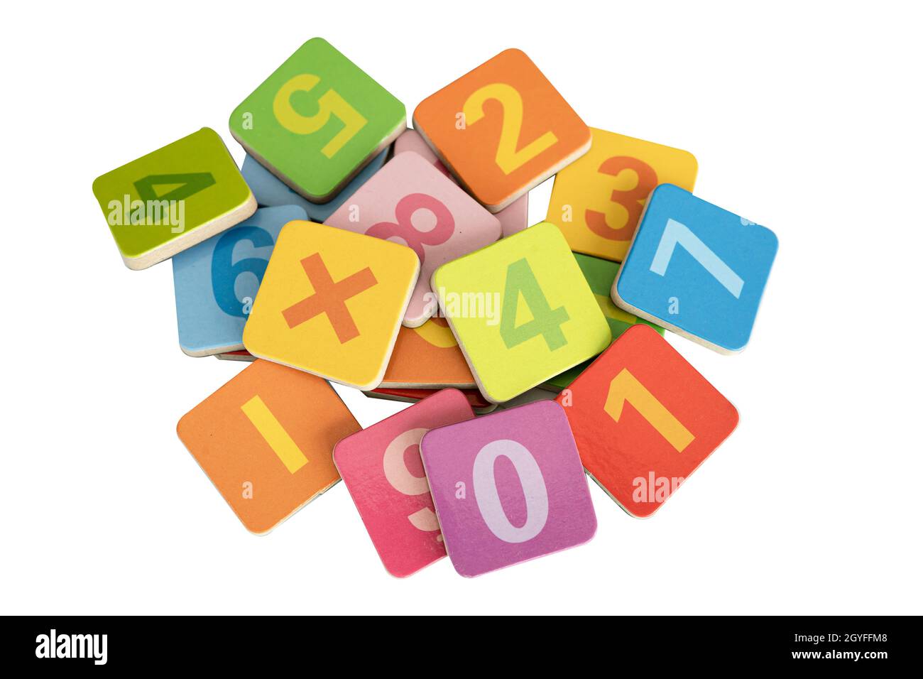 Math number colorful on white background, education study mathematics ...