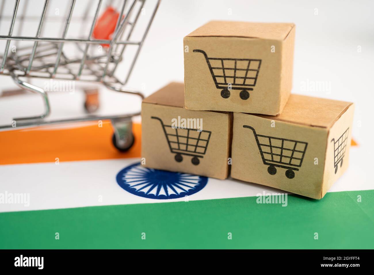 Shopping cart logo with Brazil flag, Shopping online Import Export ...