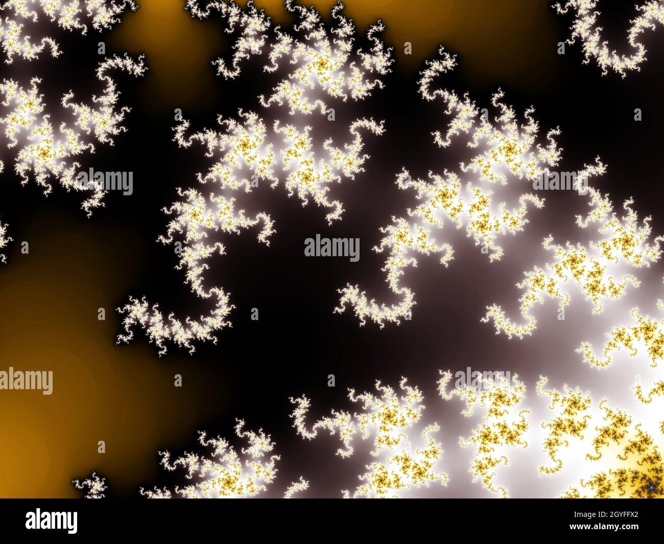 3D-Illustration of a zoom into an infinite mathematical fractal set ...