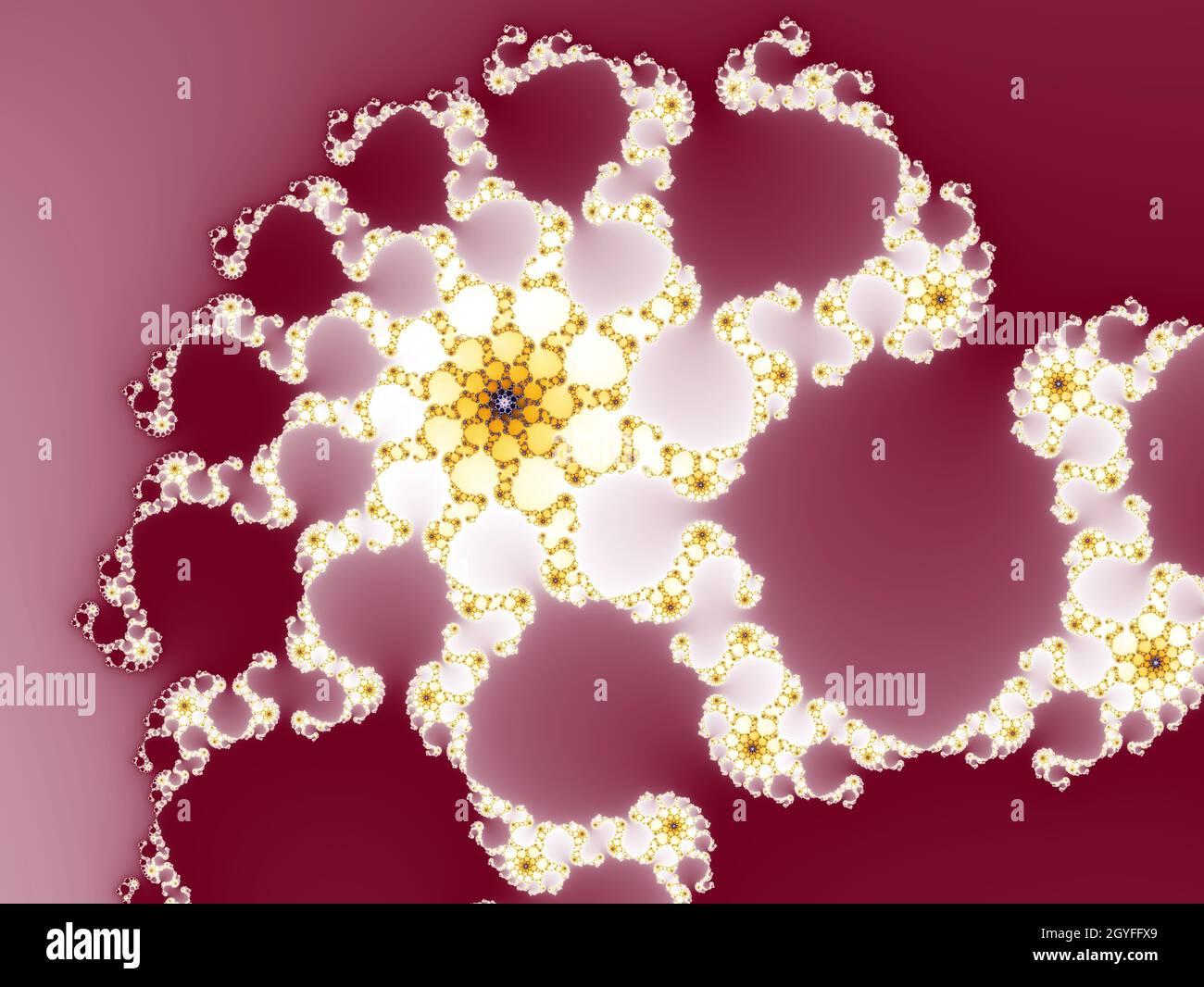 3D-Illustration of a zoom into an infinite mathematical fractal set ...