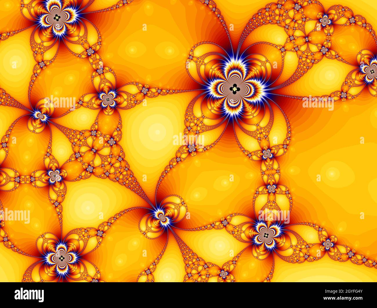 3D-Illustration of a zoom into an infinite mathematical fractal set ...