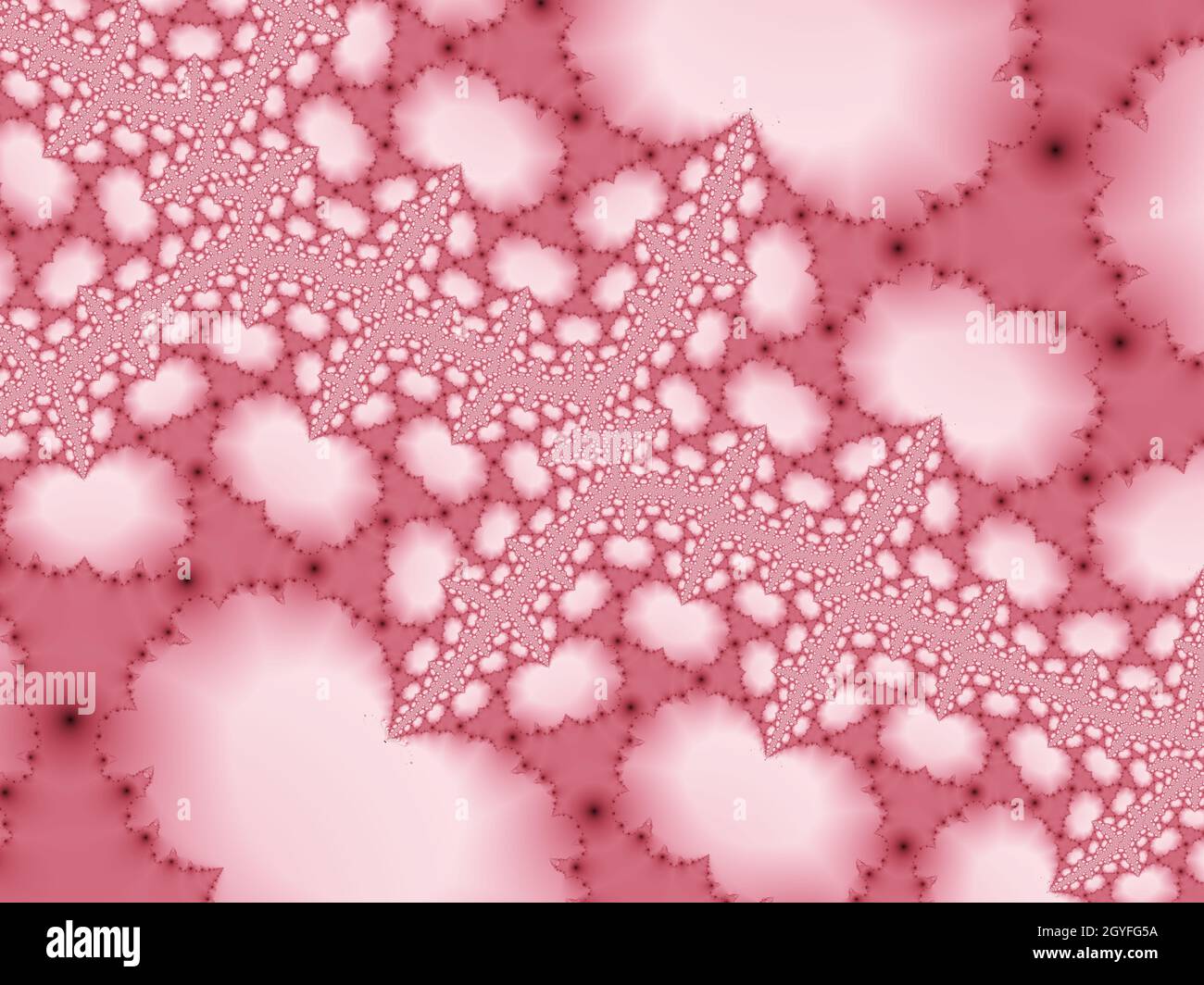 3D-Illustration of a zoom into an infinite mathematical fractal set ...