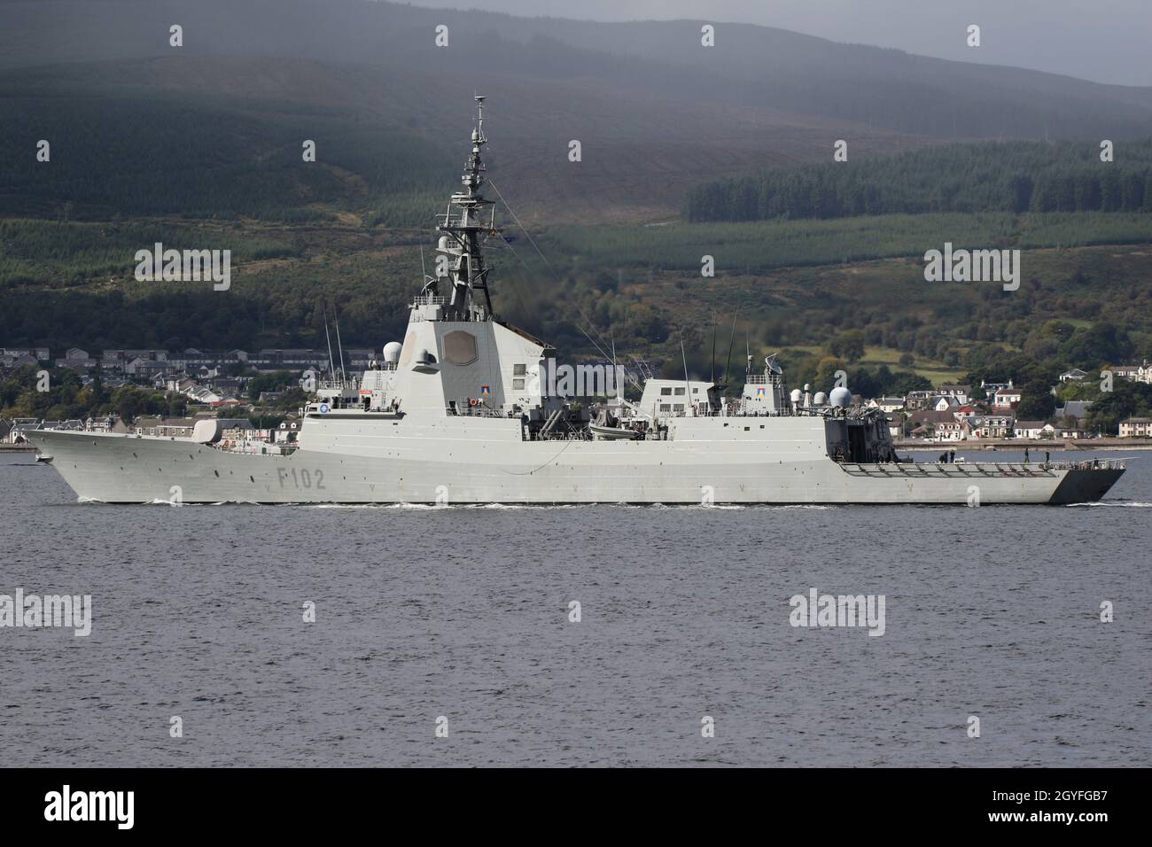 ESPS Almirante Juan de Borbon (F102), an Alvaro de Bazan-class (or F100 ...