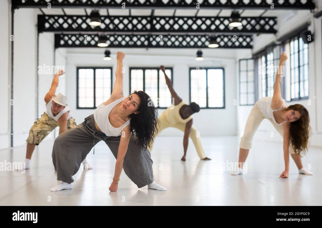 Group of people dancing dynamic contemporary Stock Photo - Alamy