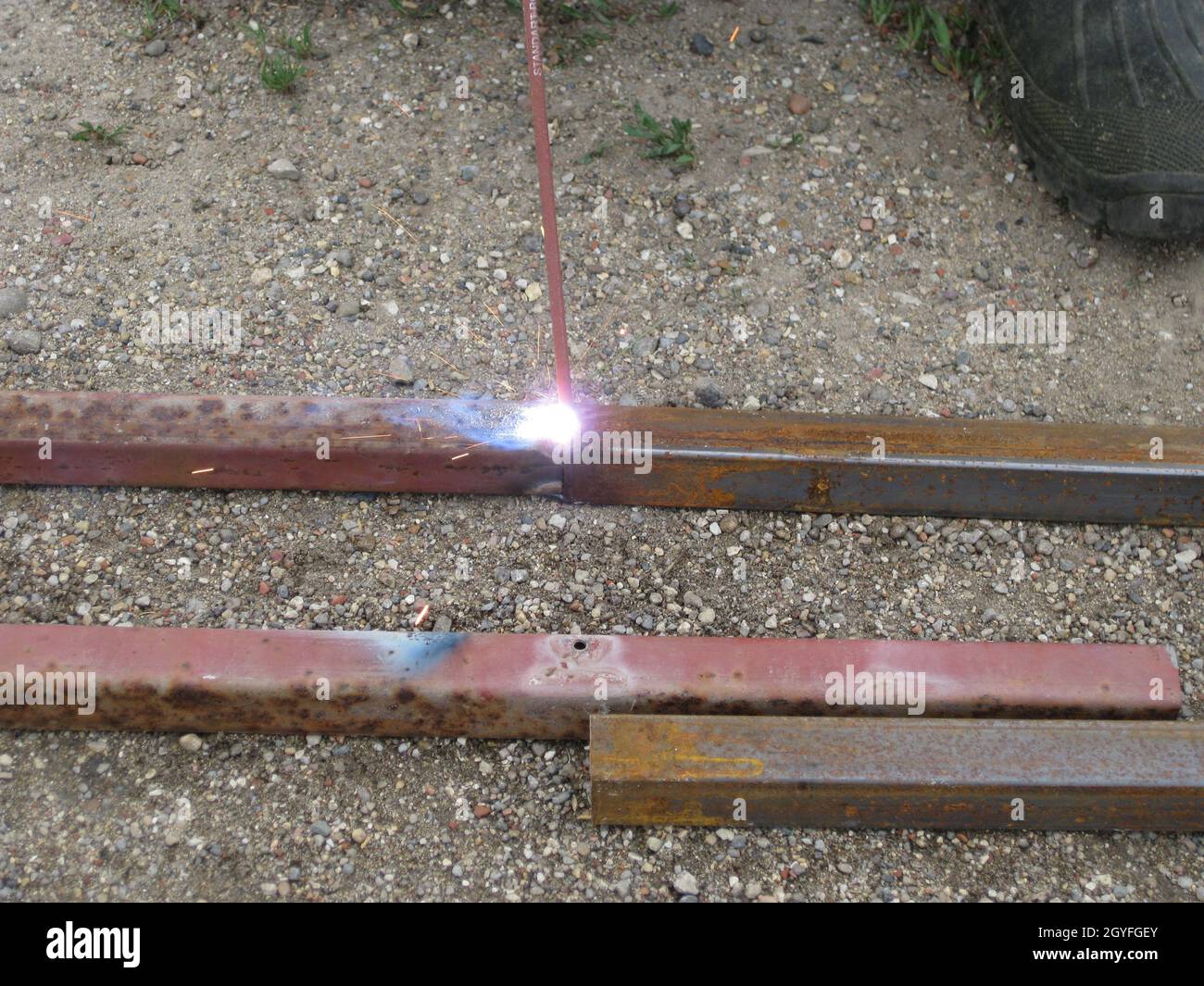 Welding of steel square pipe electric welding. The use of electric ...